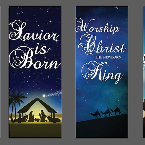 Christmas Banners Set of 4 Banners 24x60 Each - Etsy