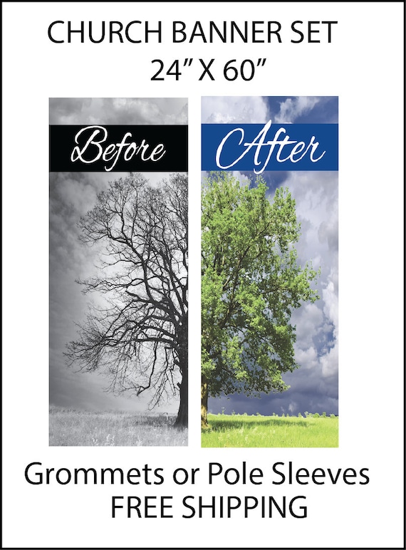 Before & After Church Banner Set Salvation Banners Ministry | Etsy