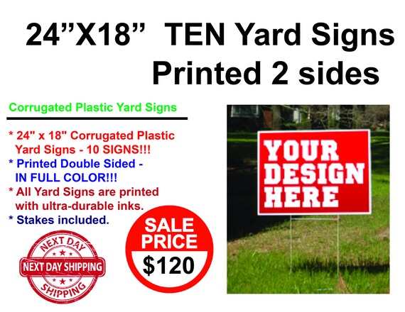 Full Color Yard Signs 10 Yard Signs With 10 Wire Stakes - Etsy