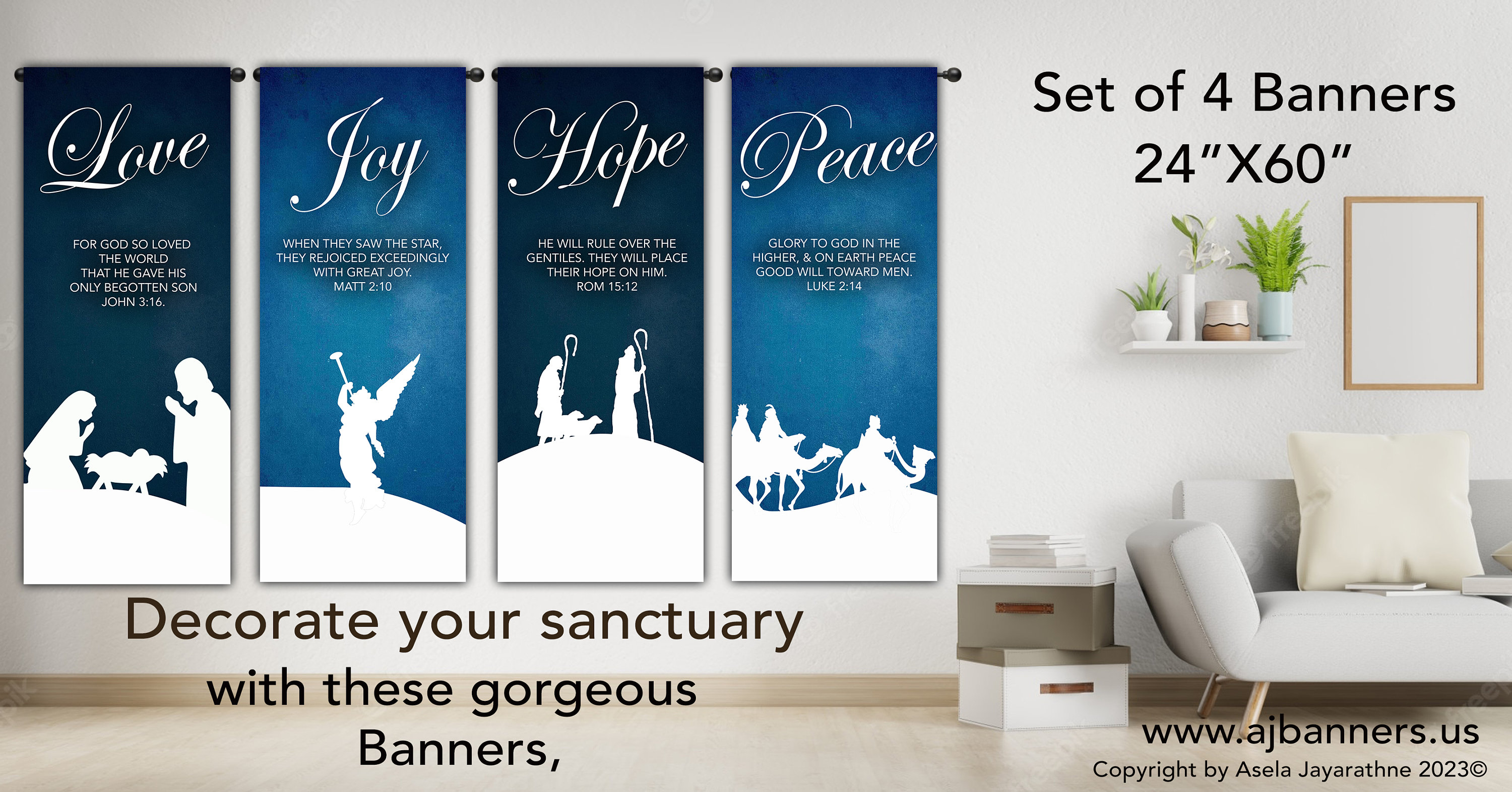 Love Hope Peace Joy Banner