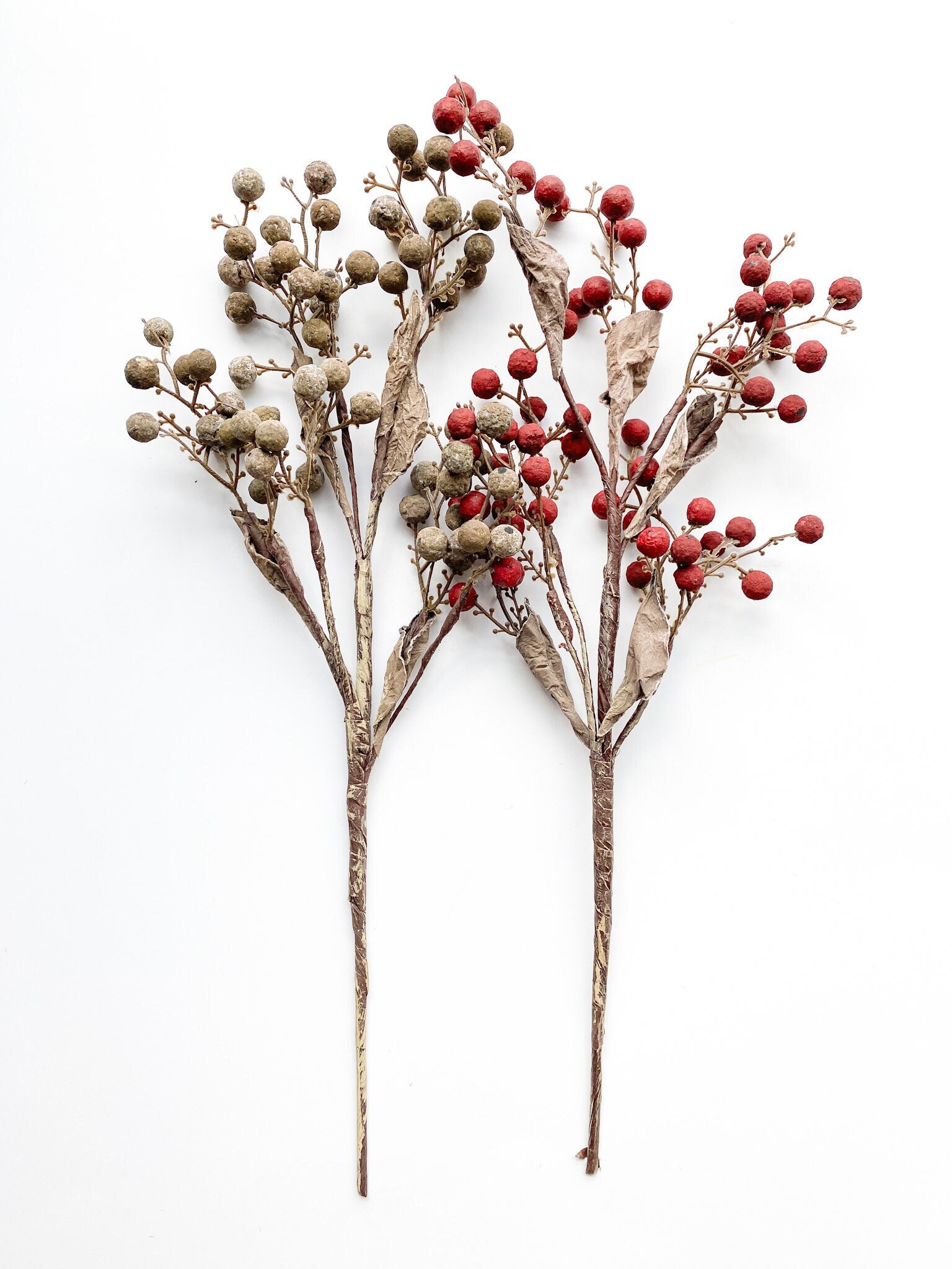 Artificial Dry Look Berry Stem in Red Red Berries Artificial Berries ...