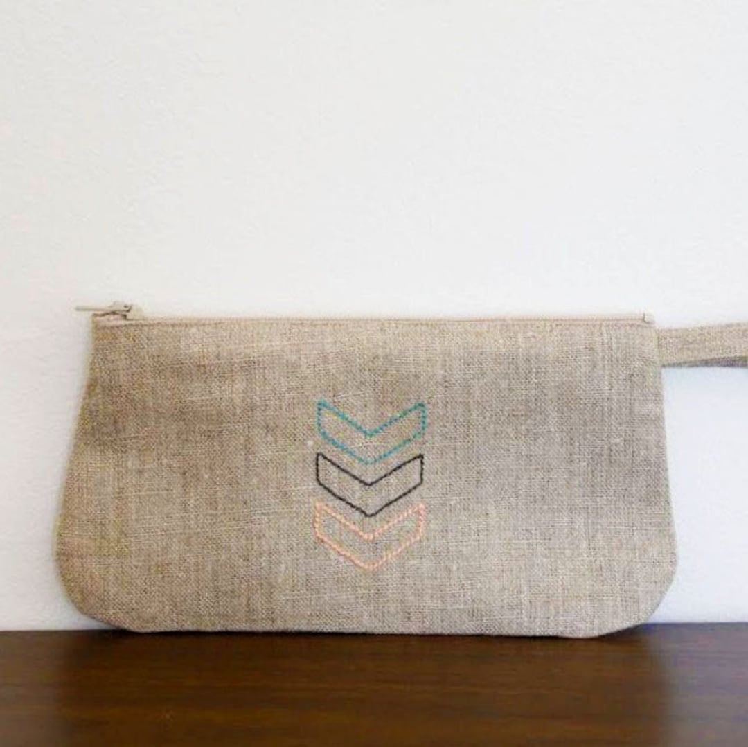 Chevron Embroidery PDF Sewing Pattern Wristlet - Etsy