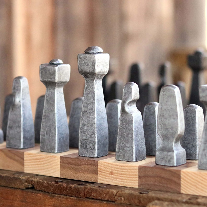 Steel Chess Set Chess Set Unique Chess Pieces Modern Chess | Etsy