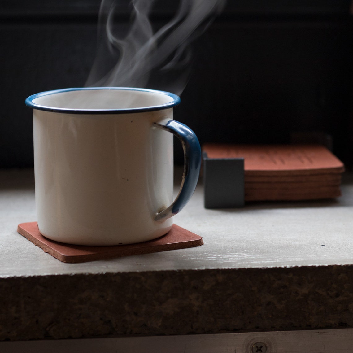Rustic Cabin Coasters Leather Coasters Coaster Set Leather - Etsy