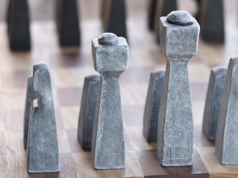 Steel Chess Set Chess Set Unique Chess Pieces Modern Chess - Etsy