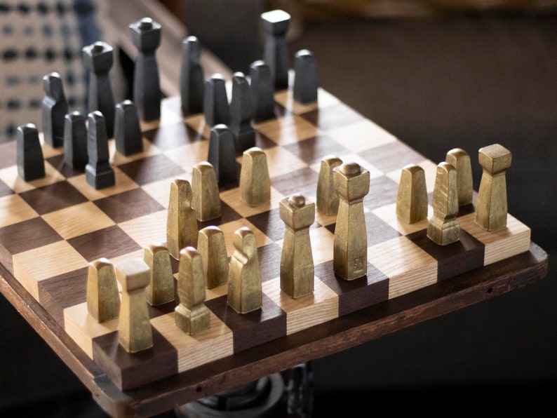 Steel Chess Set Chess Set Unique Chess Pieces Modern Chess | Etsy Canada