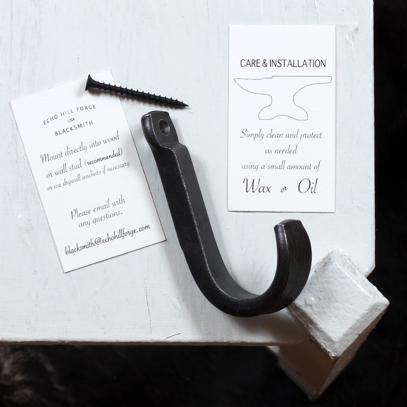 Rustic Metal Hook Industrial Wall Hook Black Metal Hook - Etsy