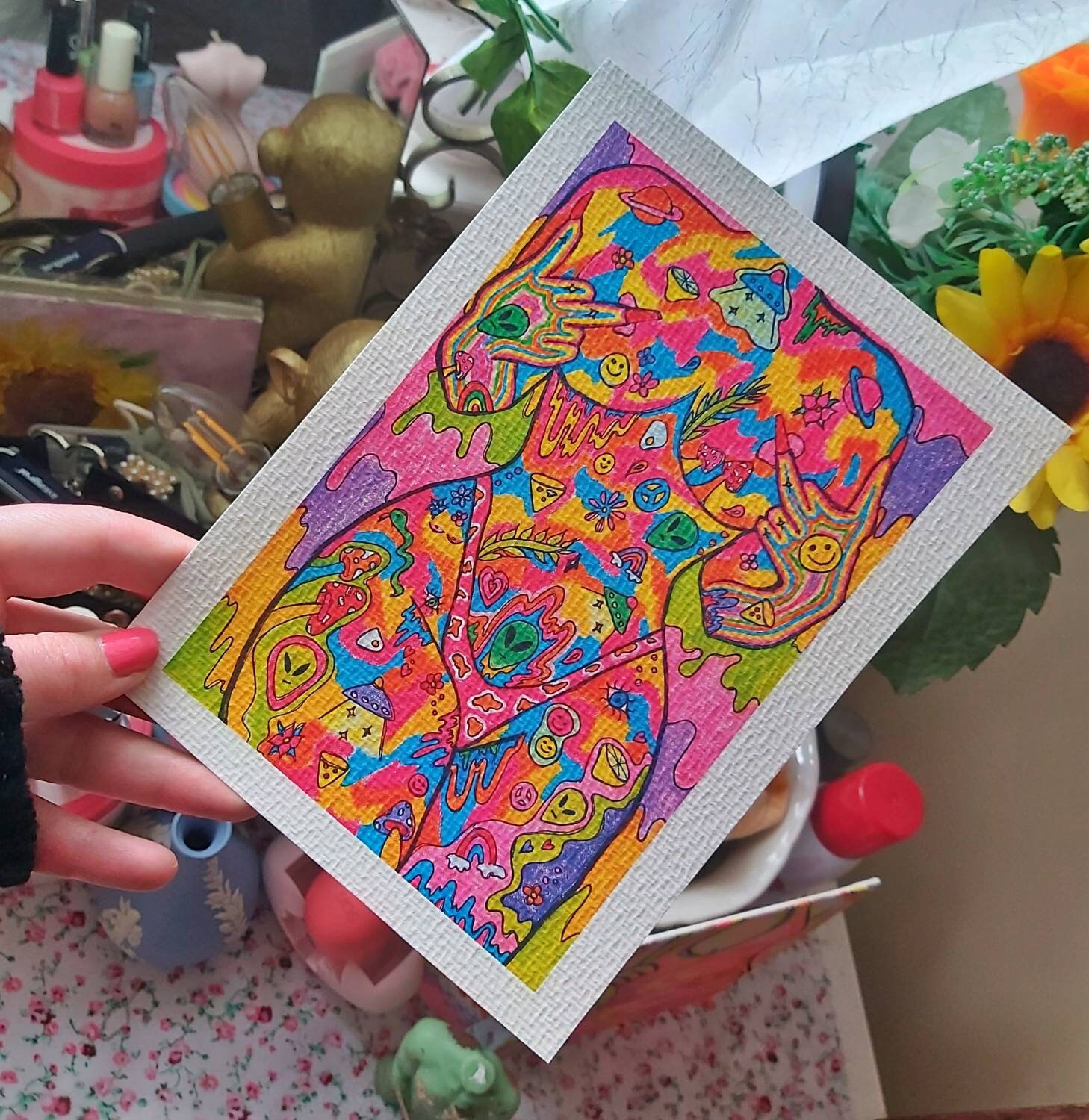 Trippy Hippie Drawings