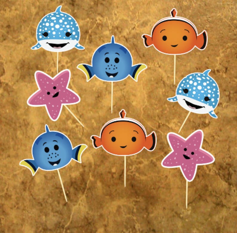 Finding Dory and Friends Finding Nemo Cupcake Toppers - Etsy