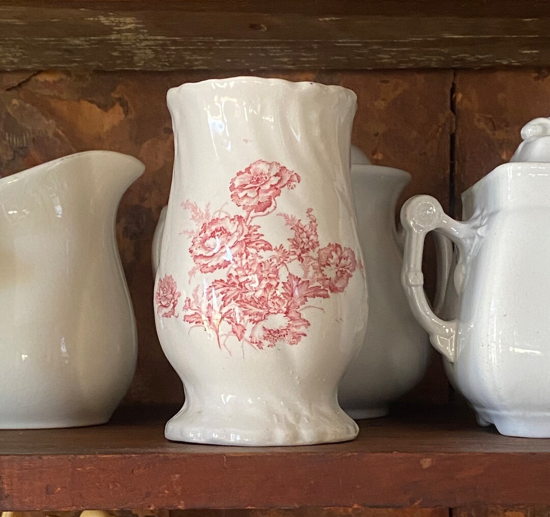 Antique Transferware Vase - Etsy