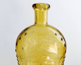 Yellow Glass Bottle Antique - Etsy