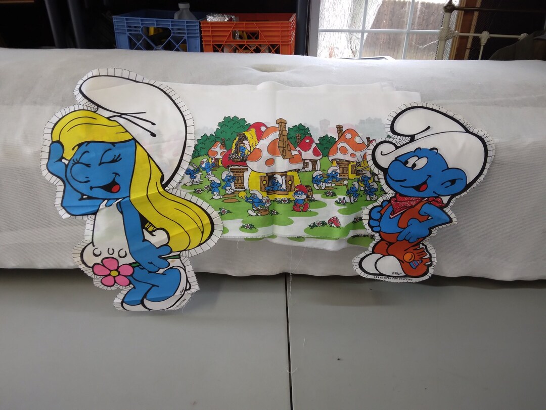 RARE 1980's Smurf Fabric Smurf Village Cut N Sew Dolls - Etsy