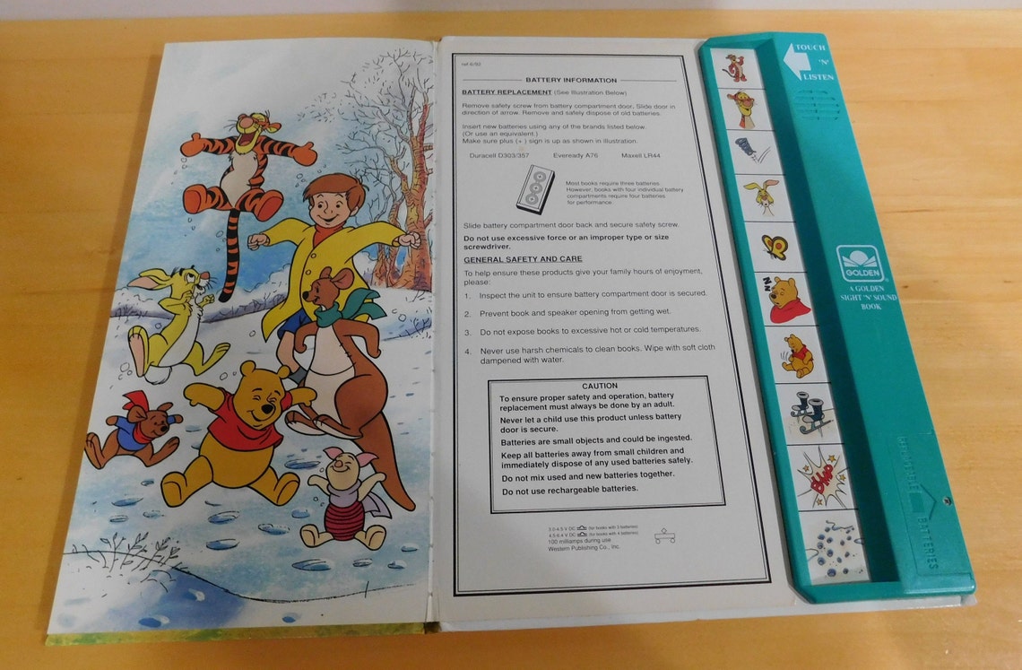 Golden Sound Story Book Disney WINNIE the POOH and TIGGER too | Etsy