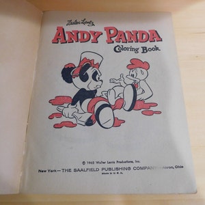 Rare 1962 WALTER LANTZ Andy Panda Coloring Book UNUSED - Etsy