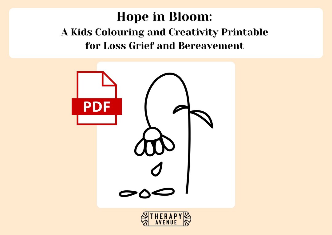 Hope in Boom, A Kids Colouring and Creativity Printable for Grief, Loss ...