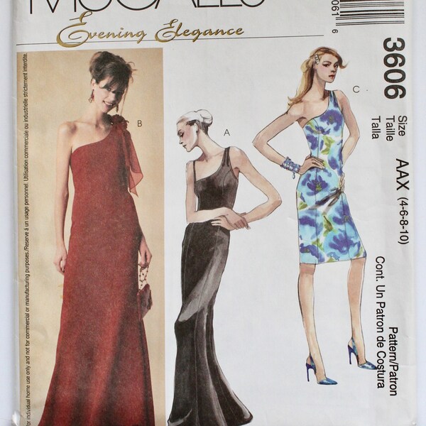 One Shoulder Dress Pattern - Etsy