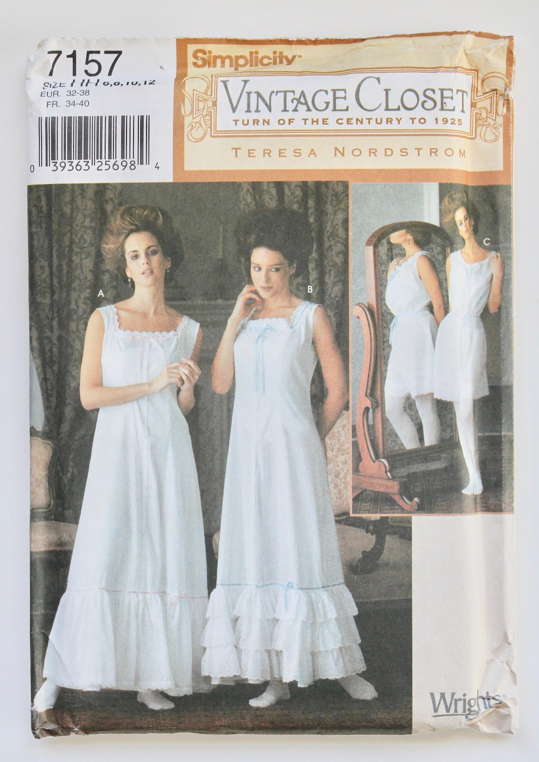 Historical Costume Sewing Pattern Turn of the Century Ladies Slip and ...