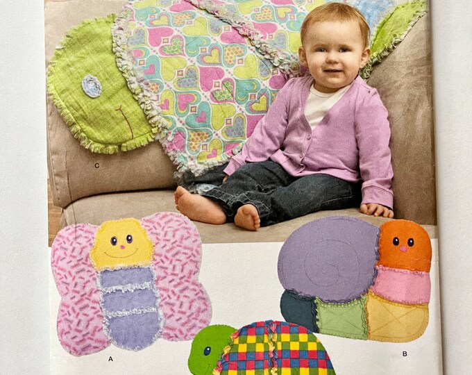 Snail, Turtle, and Butterfly Animal Rag Quilt/blanket Sewing Pattern ...