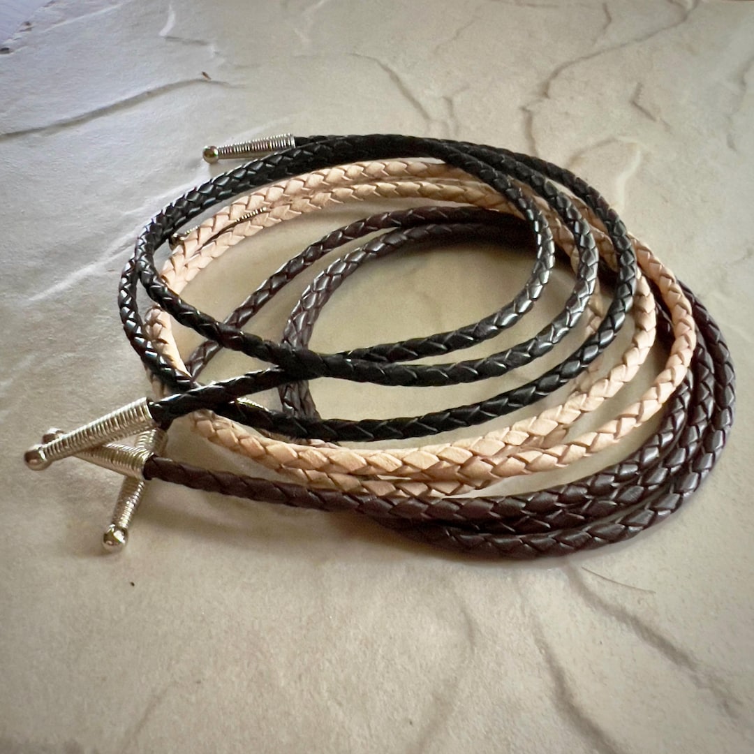Leather Cord Ties for Bolo Ties - 4mm Braided - Etsy