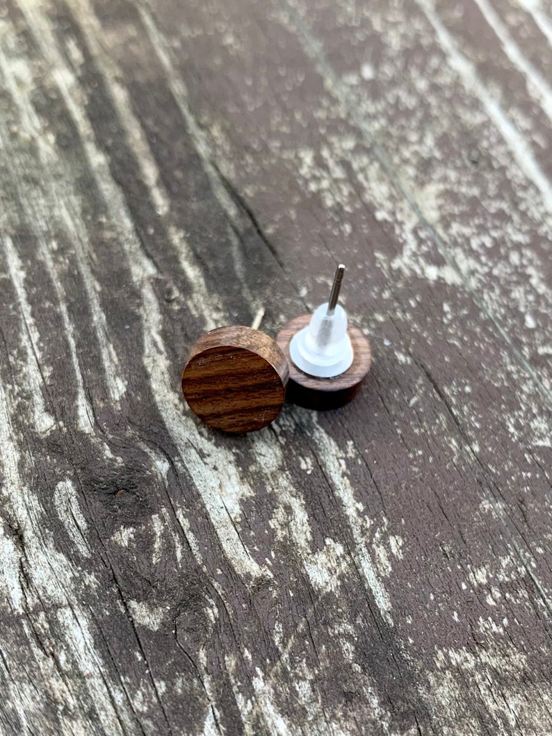Rosewood Wood Stud Earrings Wooden Earrings Mens Stud - Etsy