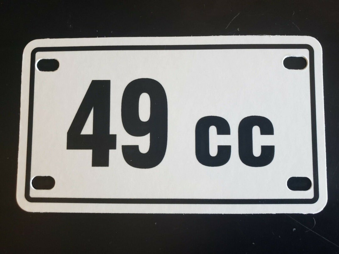 Scooter Tag 49cc Made in USA! 7x4 Weatherproof License Plate 49 Cc ...