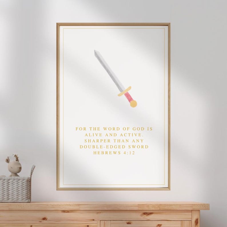 Shield, Sword & Spear | Kids Bible Verse Set of 3 | Boy Nursery Wall ...