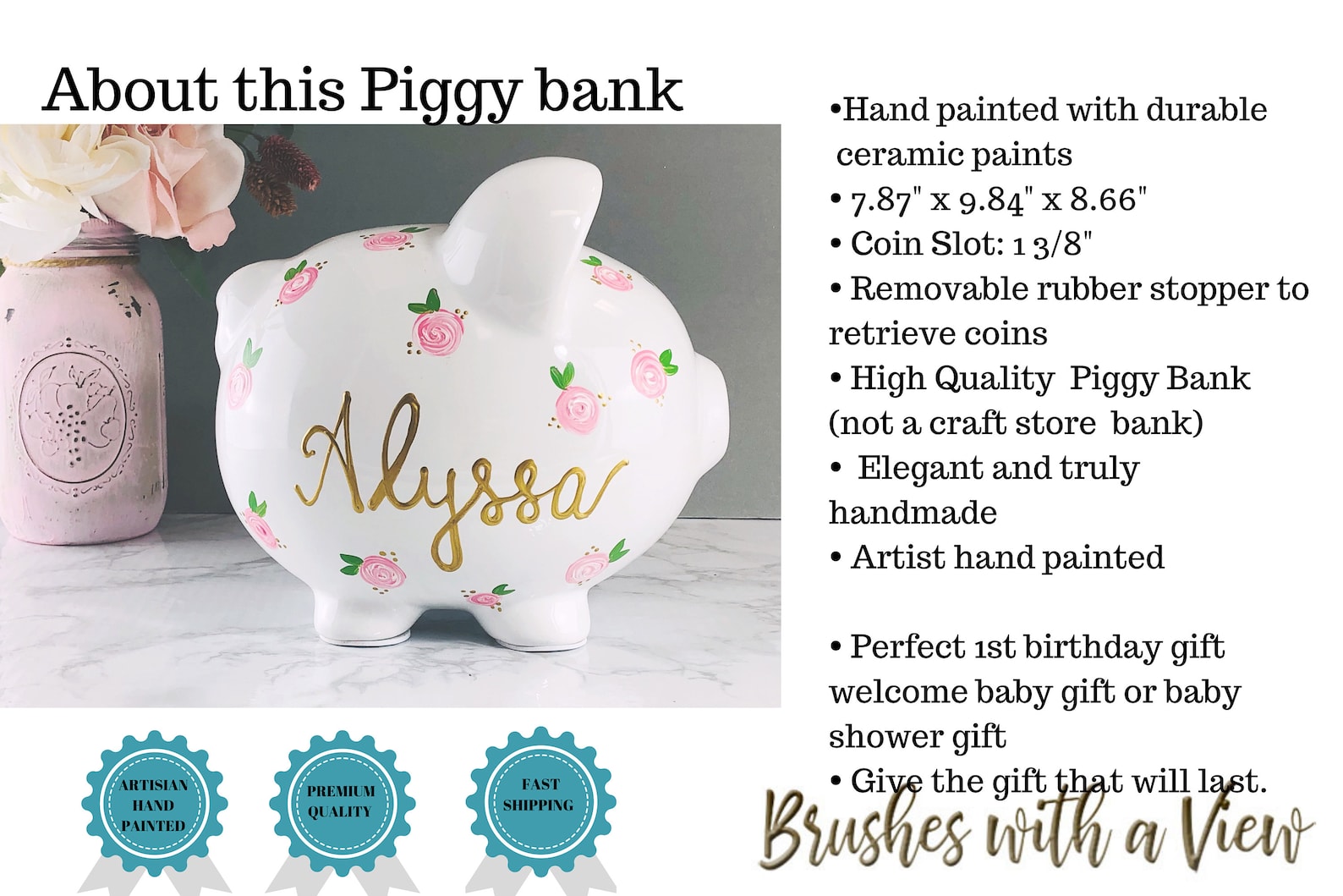Piggy Bank for Girls Personalized Piggy Bank Girls Baby - Etsy