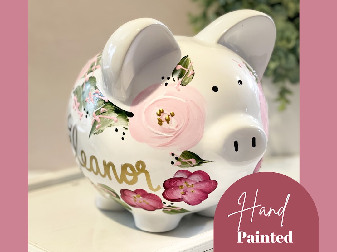 Personalized Piggy Bank for Girls - Custom Hand-painted Piggy Banks ...