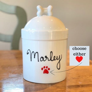 Personalized Dog Treat Container, Large Dog Treat Jar With Name and Paw ...