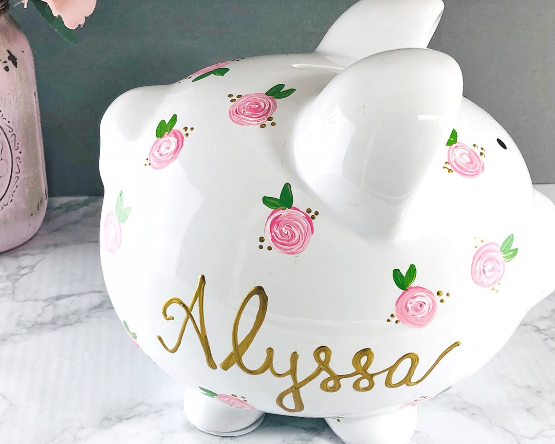 Piggy Bank for Girls Personalized Piggy Bank Girls Baby - Etsy