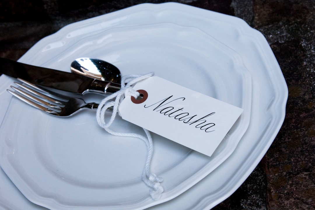 Wedding Table Setting / Personalized Hand Calligraphy Place Cards ...
