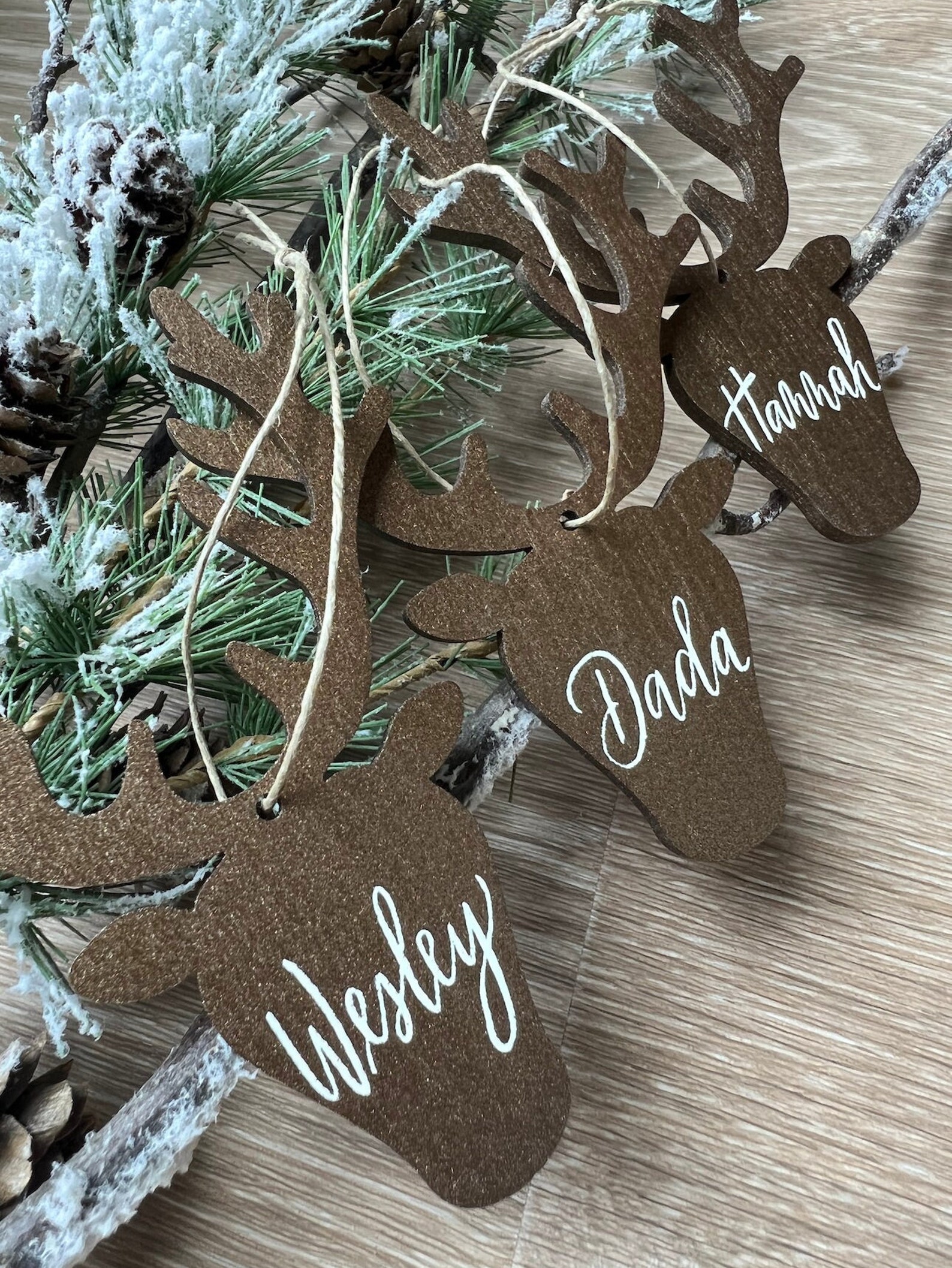 Rustic Holiday Decor Stocking Tags With Personalized Hand Calligraphy ...