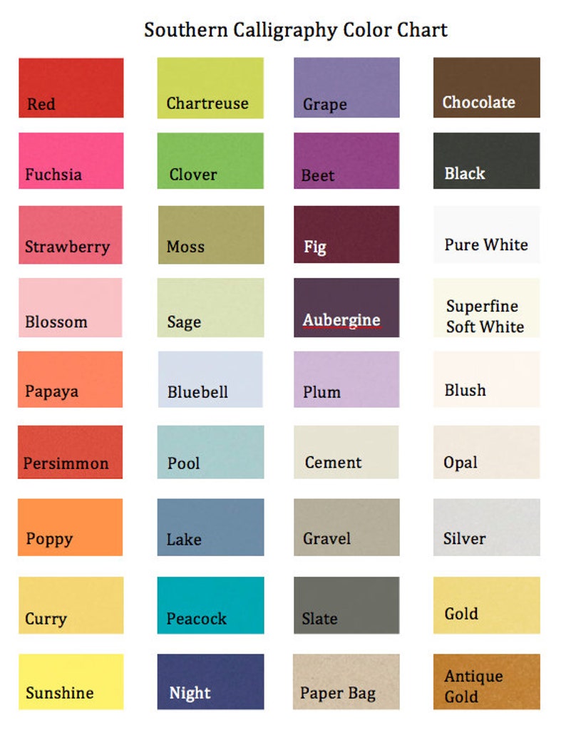 Custom Hand Calligraphy Wedding Signs Card Stock Colors of - Etsy