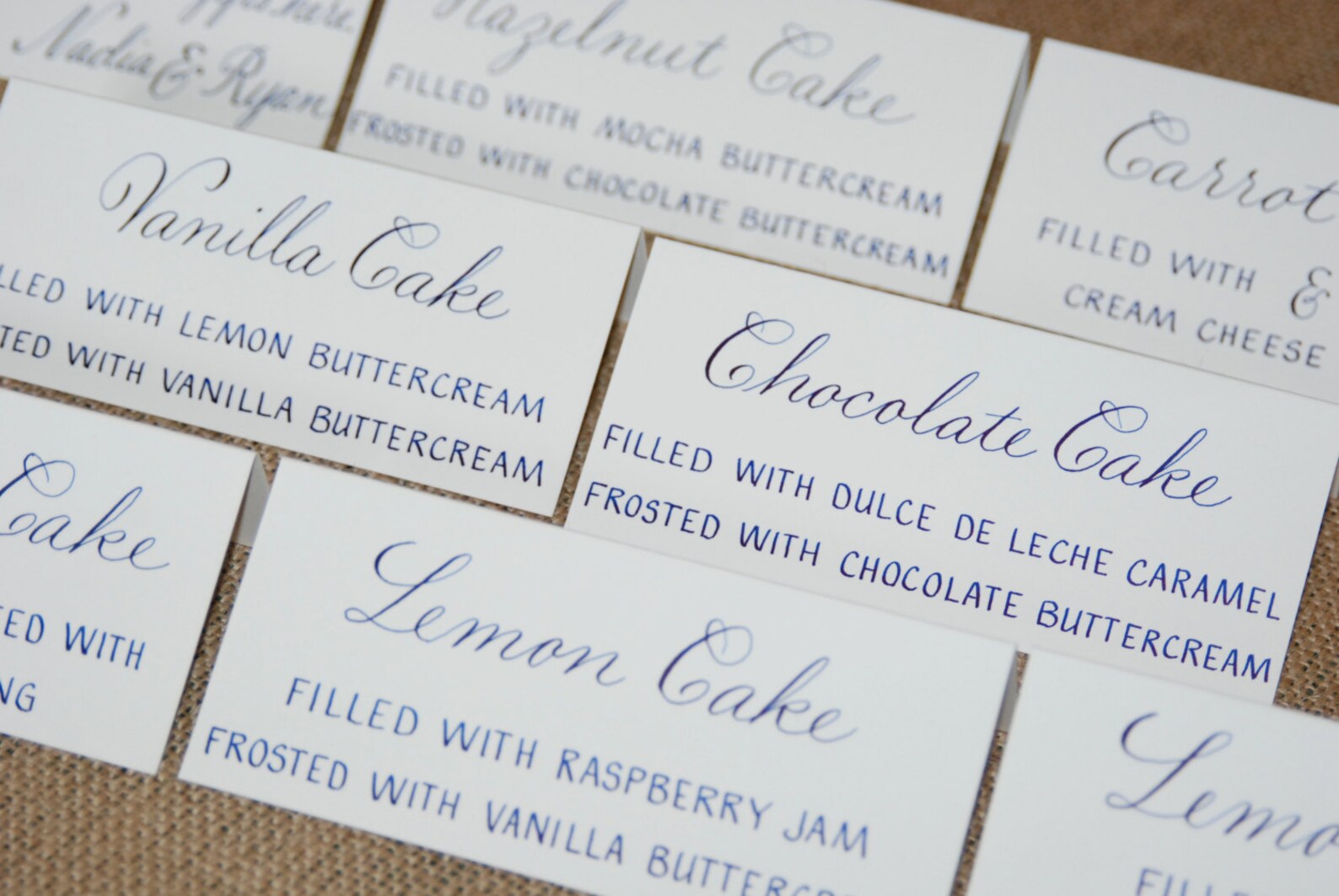 Buffet Cards - Food Labels - Hand Calligraphy - Candy Buffet - Wedding ...