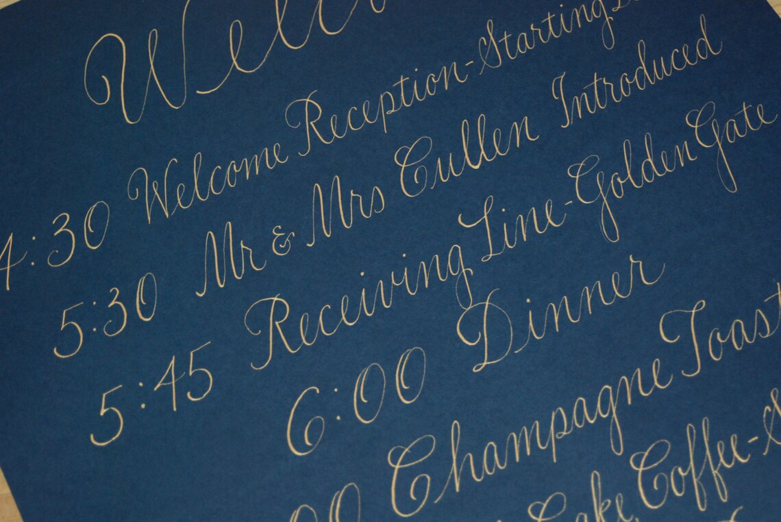 Wedding Day Timeline Wedding Calligraphy Wedding Itinerary | Etsy