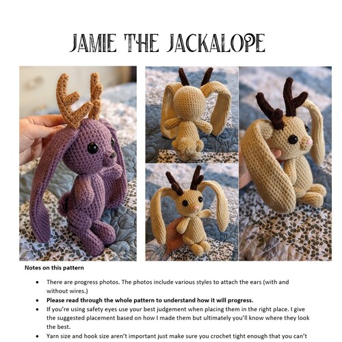 Jackalope Crochet Pattern - Etsy