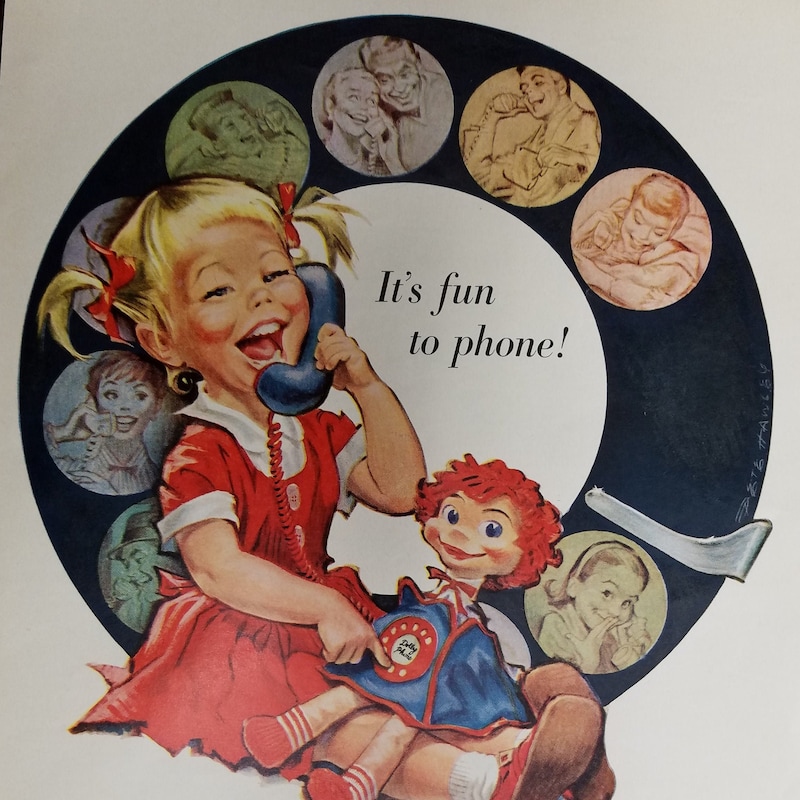 Vintage Telephone Ad - Etsy