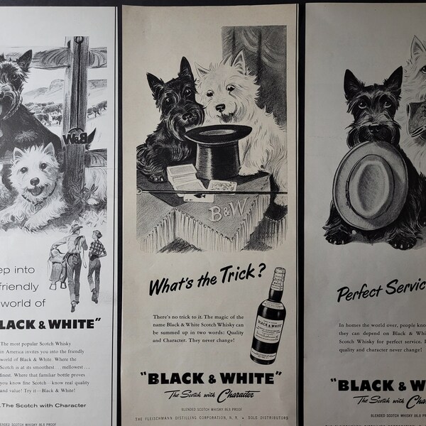 Black and White Scotch Whiskey Dogs - Etsy