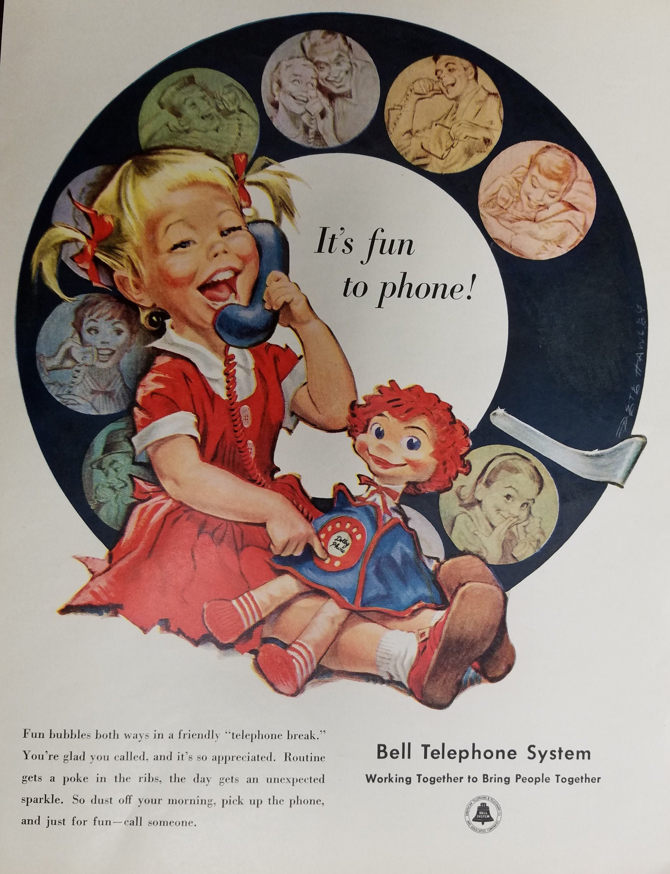 Bell Telephone Ad Original 1950's Magazine Ad Ready to Frame - Etsy
