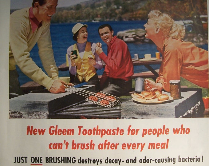 1955 GLEEM TOOTHPASTE ADVERTISEMENT Vintage Magazine Ad Dental Office ...