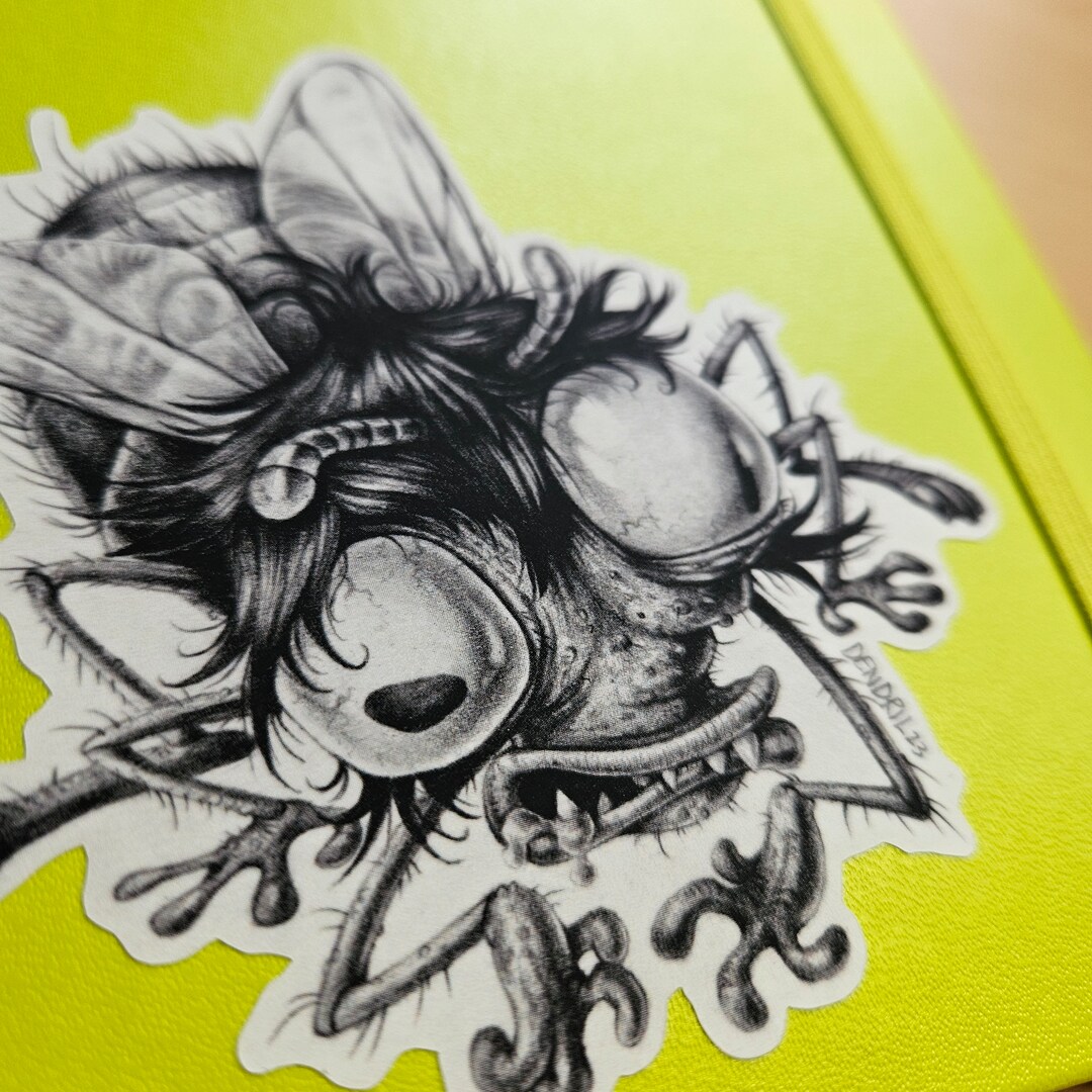 Fly Drawing Vinyl Sticker - Etsy