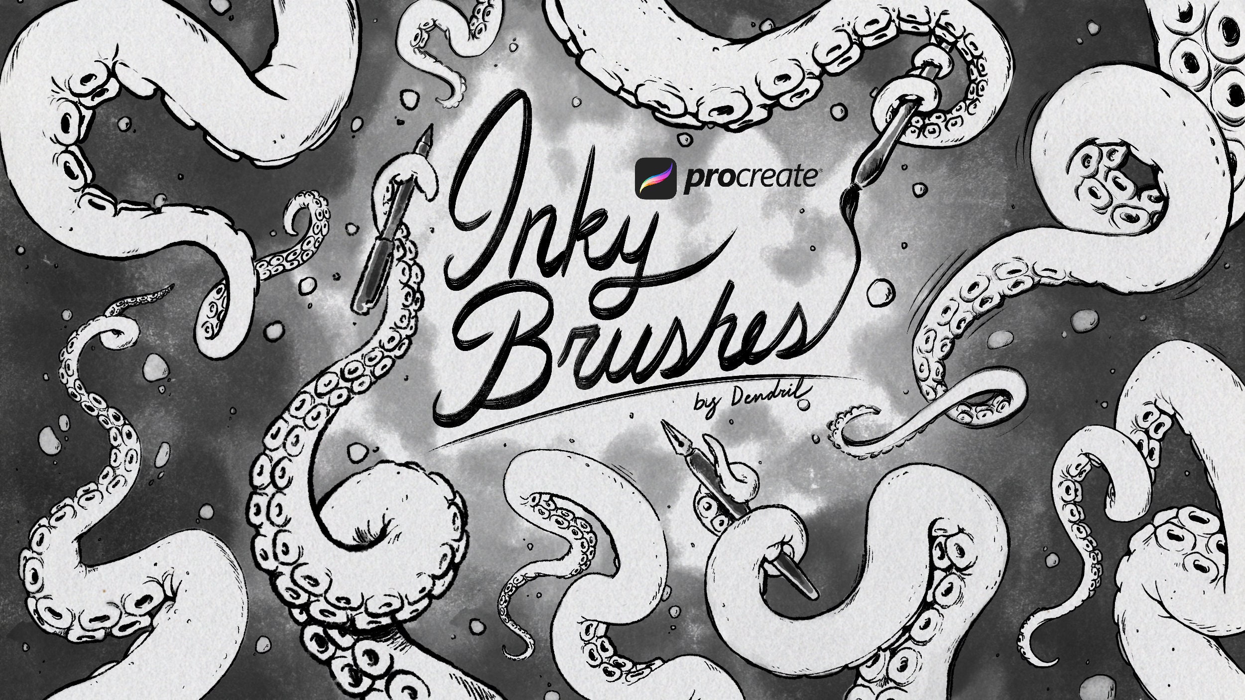 Dendril's Inky Brushes for Procreate Ink Fountain Brush Pen digital Download - Etsy