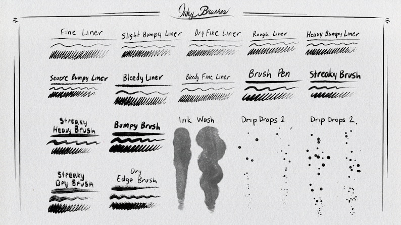 Dendril's Inky Brushes for Procreate - Ink Fountain Brush Pen [digital ...