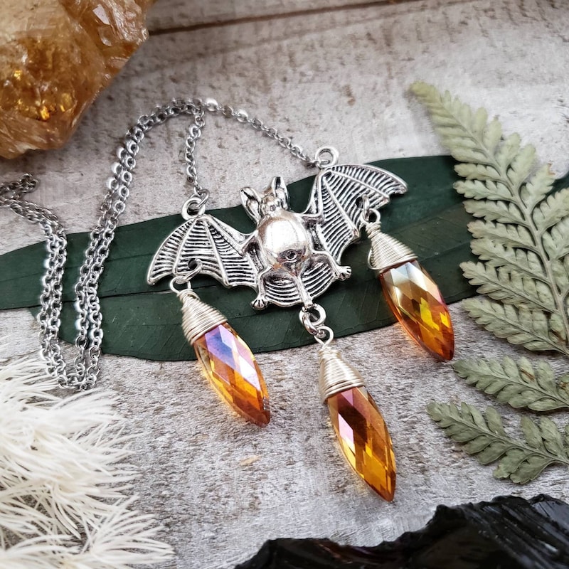 Bat Necklace - Etsy