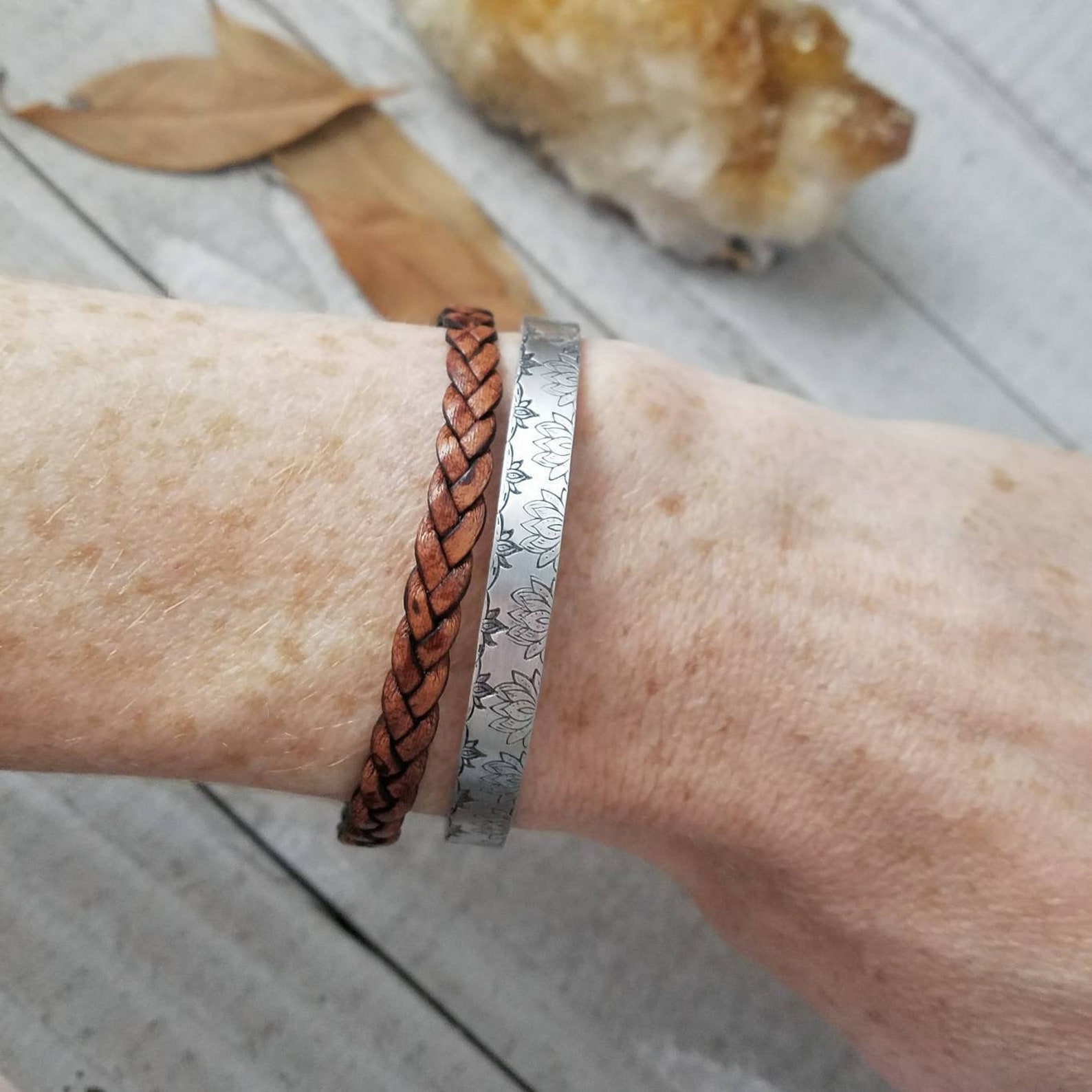Braided Leather Bracelet Brown Leather Bracelet Braided | Etsy
