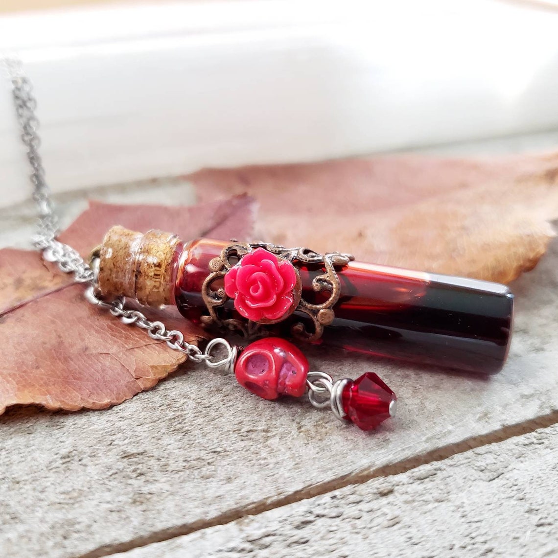 Blood Jewelry - Blood Vial Necklace - Crystal Vial Necklace - Gothic ...