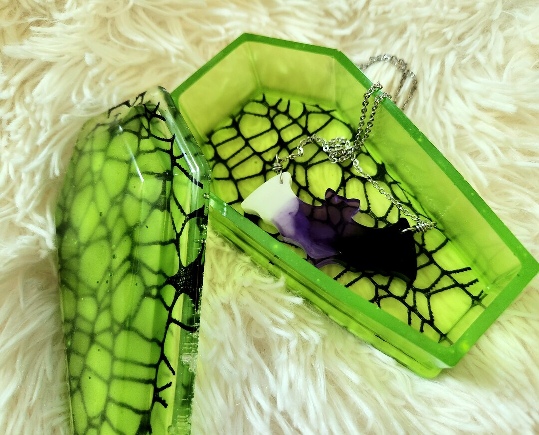 Goth Stash Box - Coffin Trinket Box - Witchy Shelf Decor - Goth Make up ...
