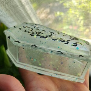 Goth Stash Box - Bat Coffin Trinket Box - Bat Decor - Glow Coffin Dish ...