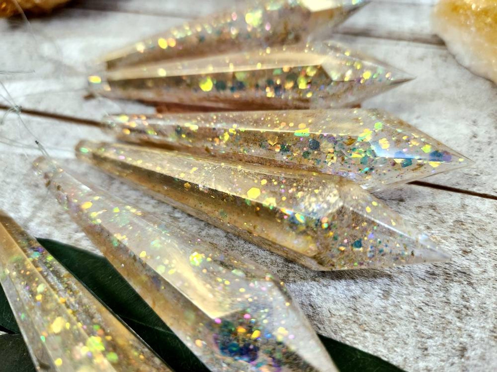 Gold Icicle Ornaments - Holiday Tree Ornaments - Ornament Sets - Boho ...