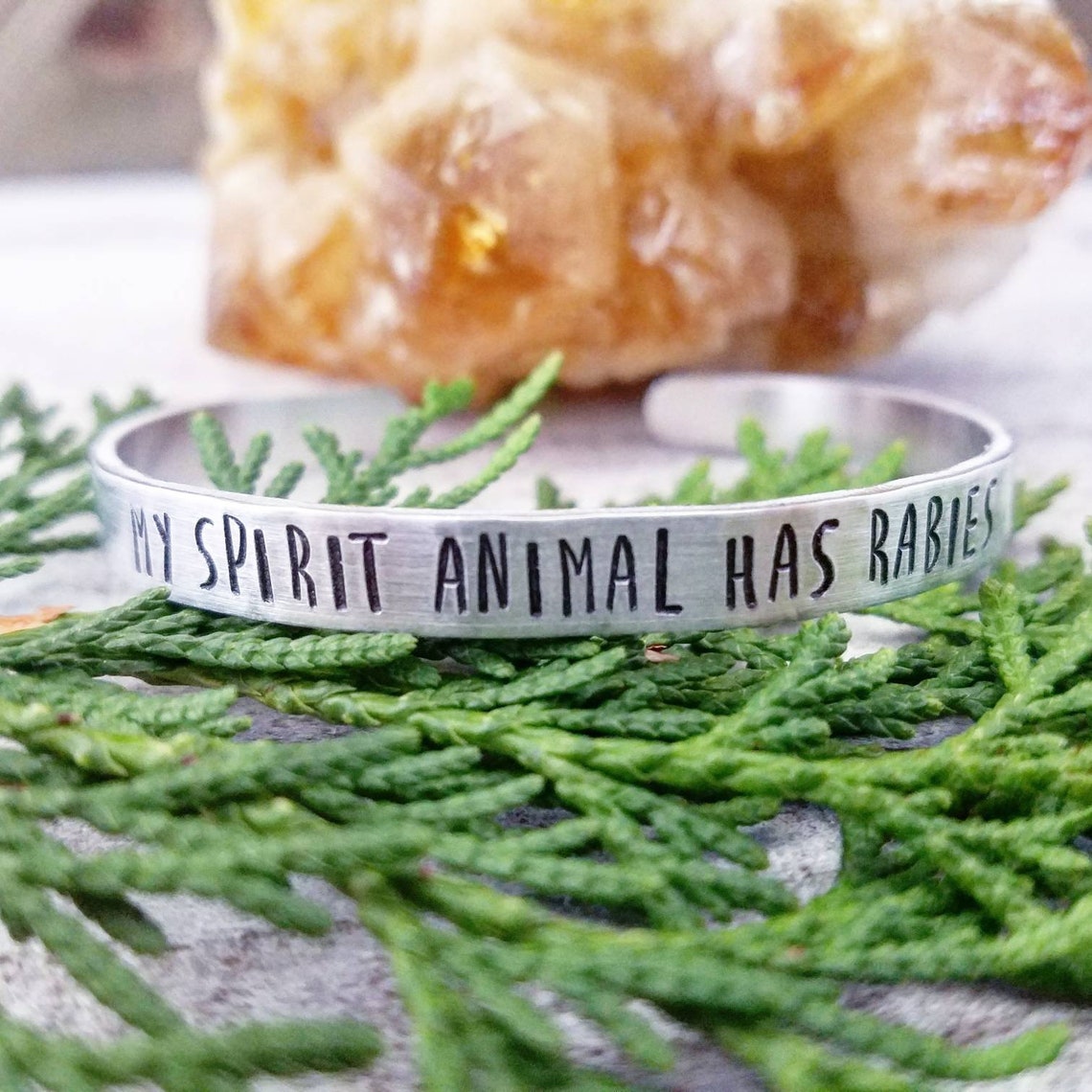 Spirit animal cuff bracelet my spirit animal has rabies | Etsy